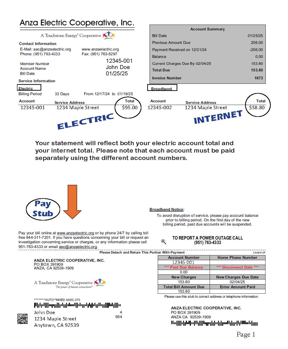 AEC Bill Sample | Anza Electric Cooperative, Inc